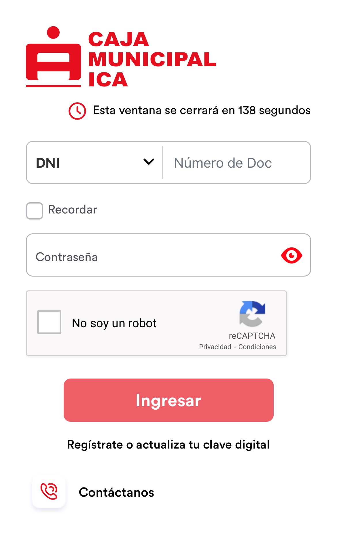 Homebanking Persona - Caja Ica